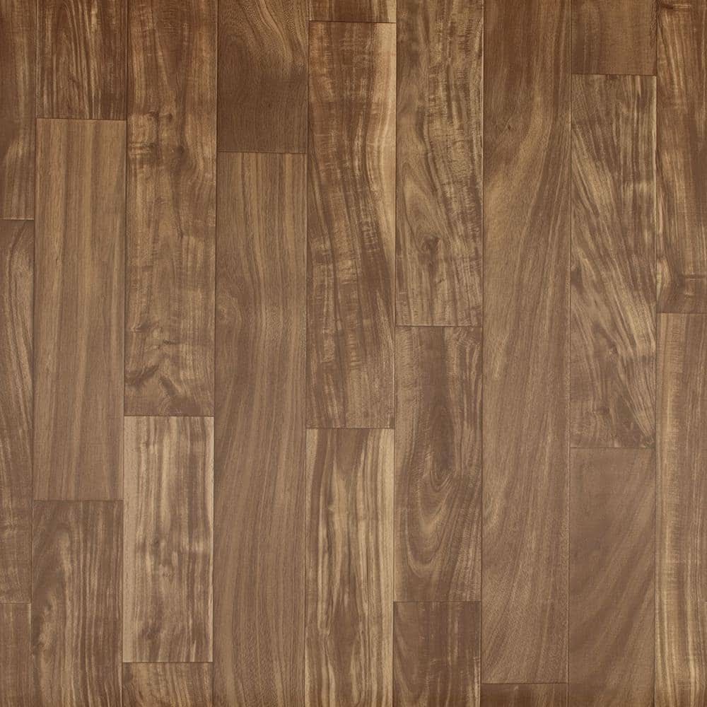 Trafficmaster Chocolate Brown Acacia Wood 10 Mil X 12 Ft. Wide X Cut To ...