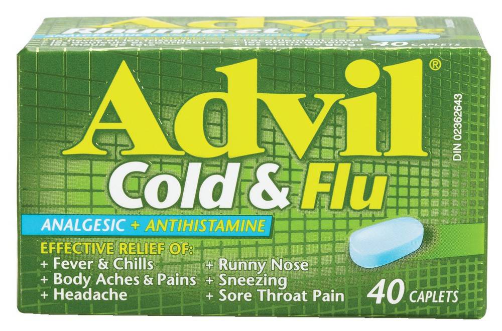Advil Rhume et grippe avec soulagement de la fièvre et antihistaminique ...