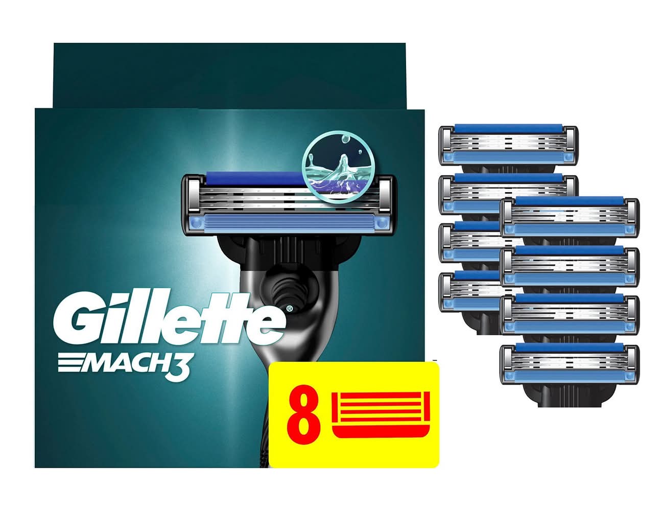Gillette Mach3 3-Blade Razor Blade Refills, 8 Ct | Postmates