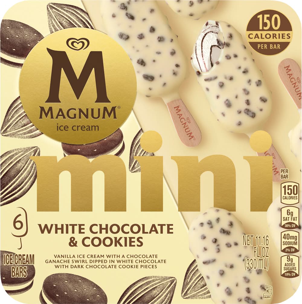 Safeway - Magnum Mini Ice Cream Bars, White Chocolate & Cookies (11.1 ...