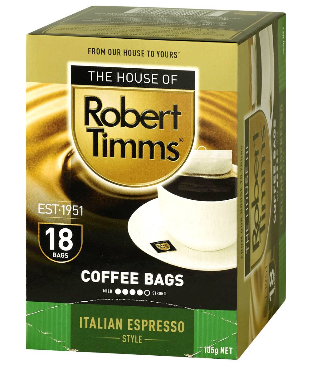 Robert Timms Coffee Bags Italian Espresso Style Delivery Near Me ...