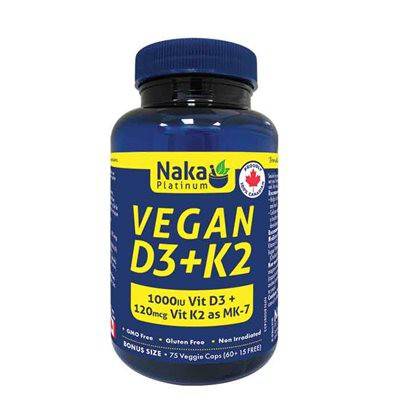 Naka Vegan D3 + K2 Veggie Capsules (75 units) | Delivery Near You | Uber Eats