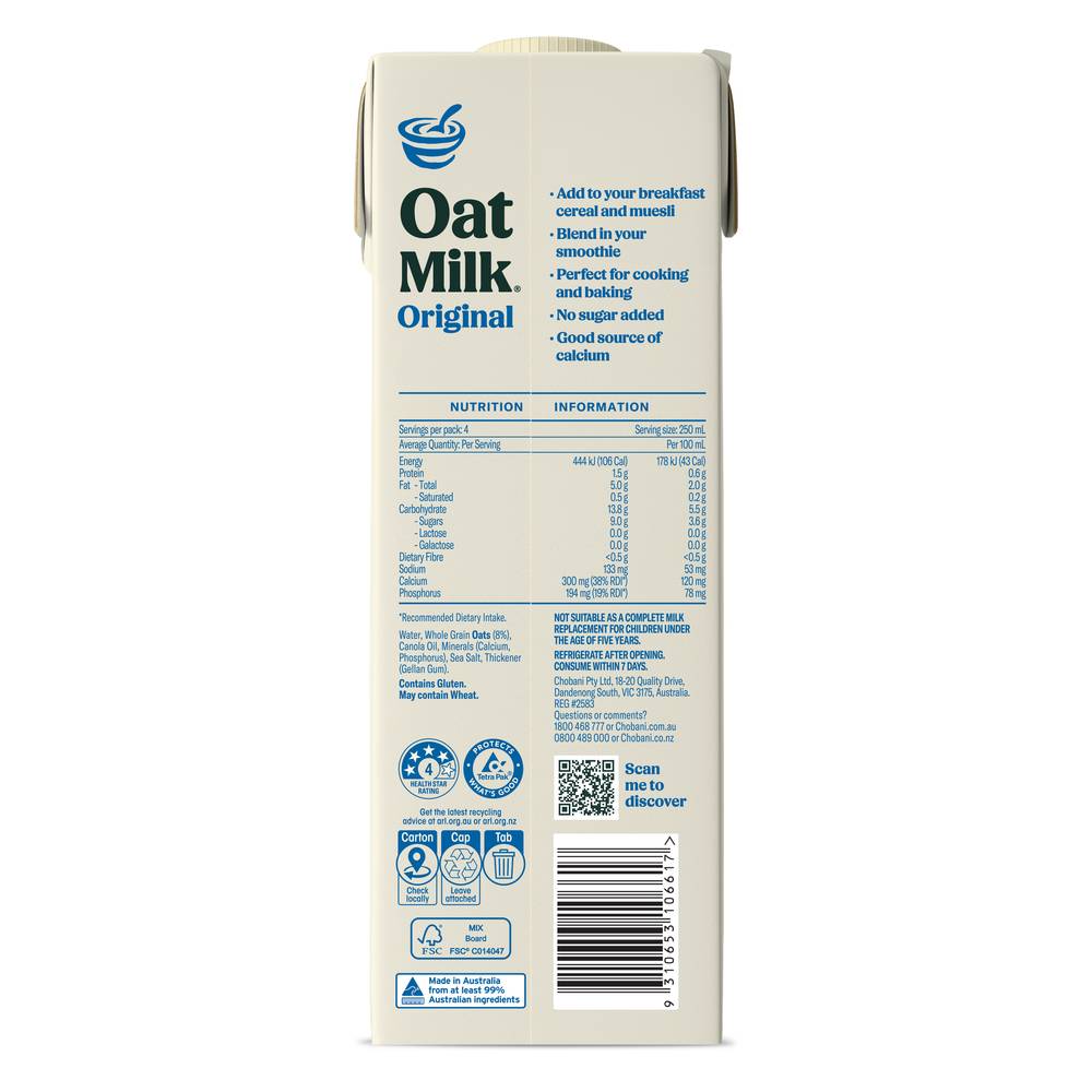 Chobani Original Oat Milk Delivery Near Me | Order Online | Uber Eats