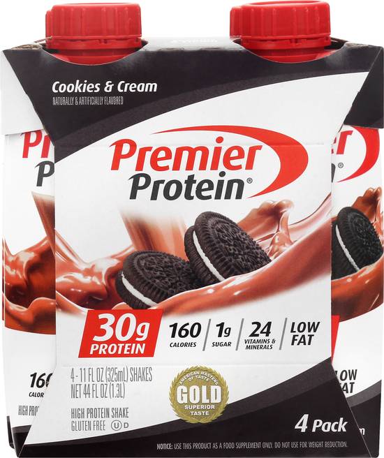 Premier Protein Cookies & Cream Protein Shake (4 ct, 44 fl oz ...