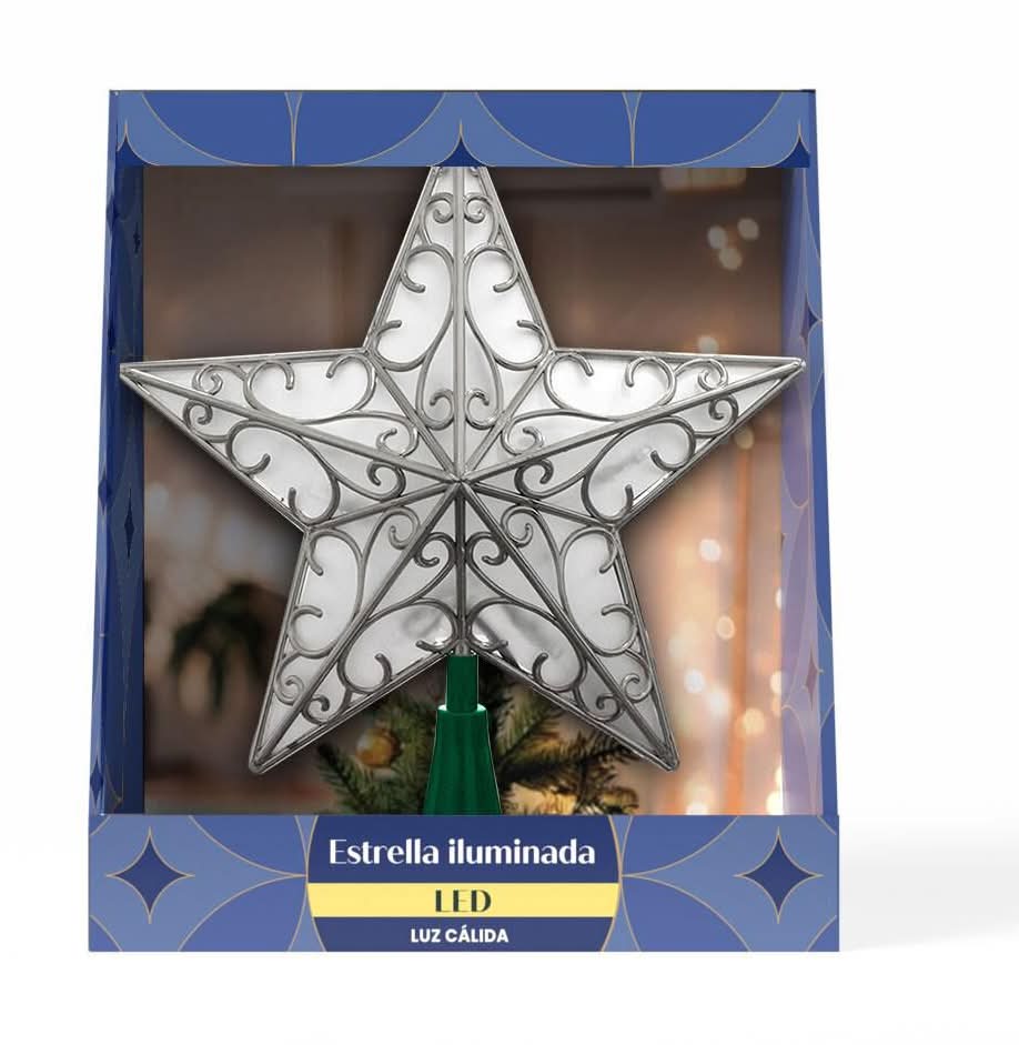 Christmas Selection Punta de árbol de navidad en forma de estrella con ...