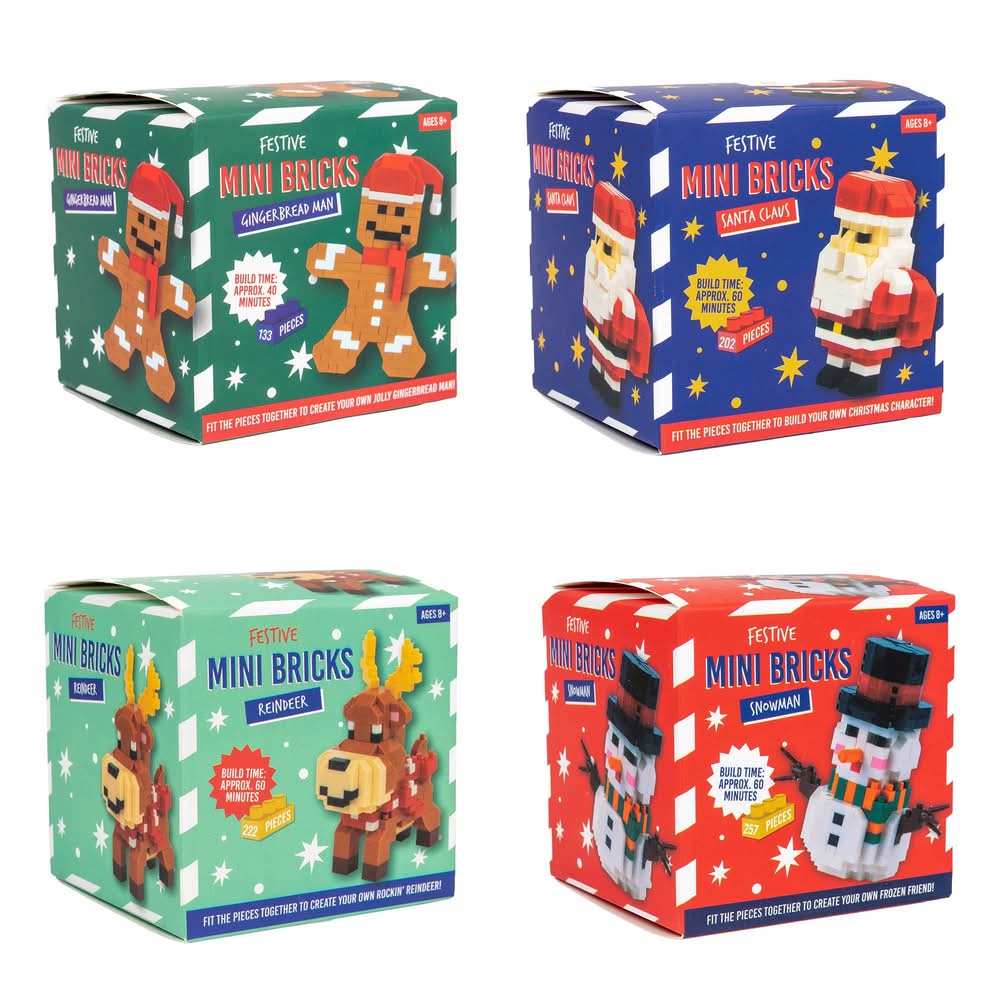 Professor Puzzle Festive Christmas Mini Bricks Building Block Set Ages ...