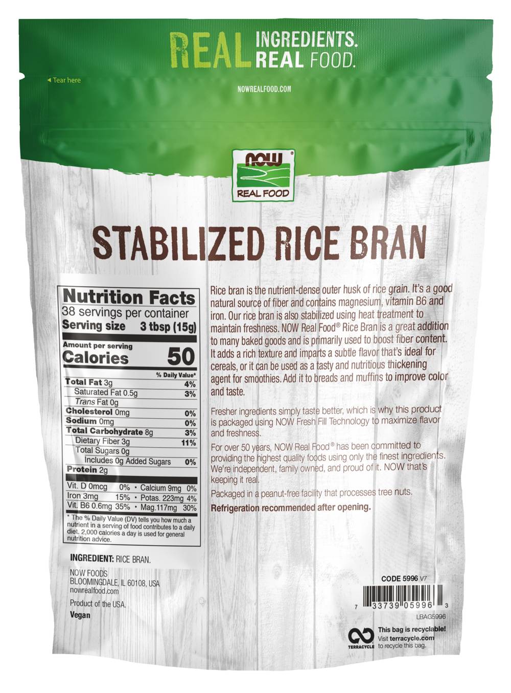 NOW Real Food Stabilized Rice Bran Delivery Near Me | Order Online ...