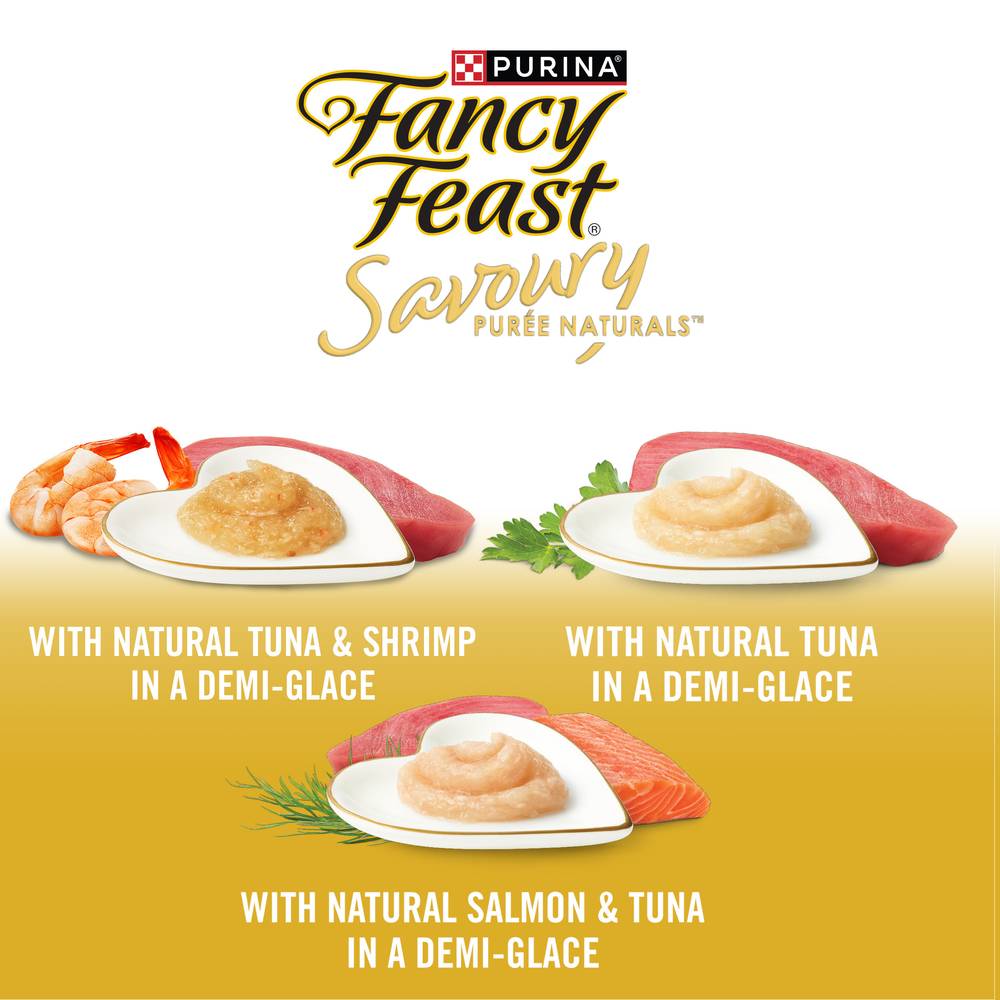 Fancy Feast Savoury Puree Naturals Seafood Favourites Cat Treats ...