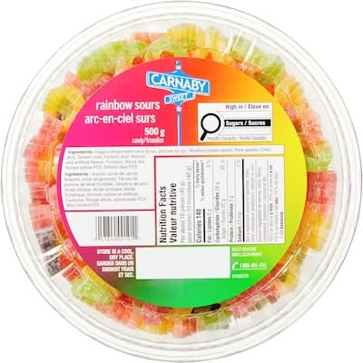 Carnaby Sweet Bonbons gélifiés arc-en-ciel surs - rainbow sour gummy ...