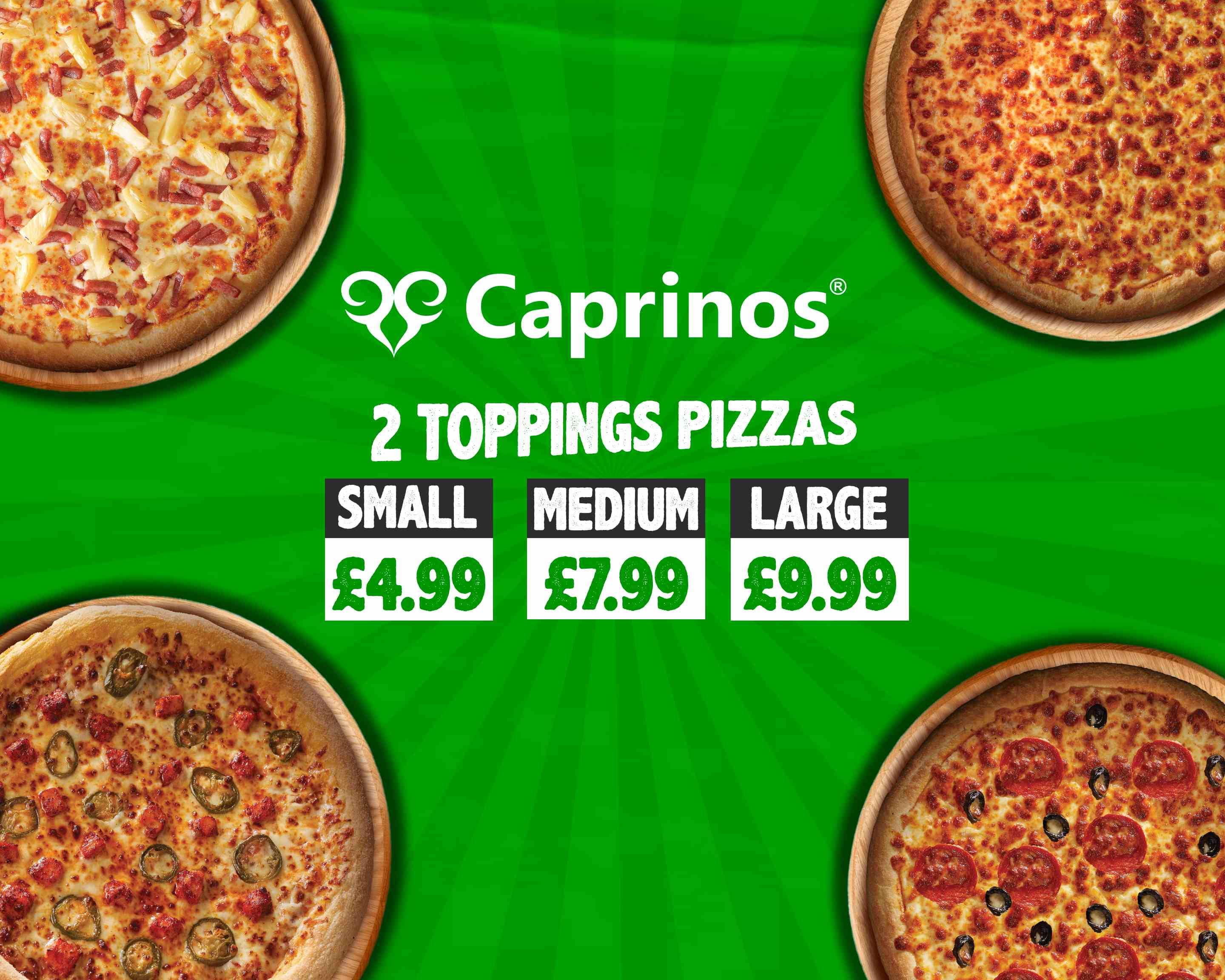 Caprinos Pizza (Wellingborough) Menu & Prices - Wellingborough Delivery ...