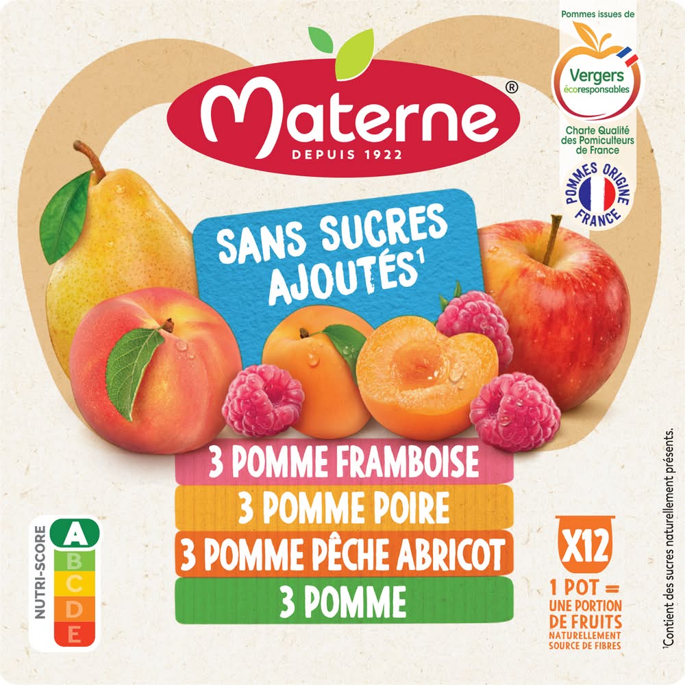 Materne Compote de fruits sans sucre ajoutés Livraison de produits à ...