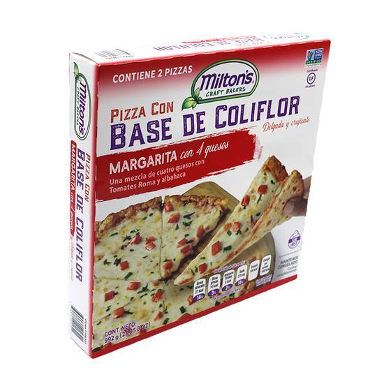 Milton's Pizza con base de coliflor margarita Delivery Near Me | Order ...