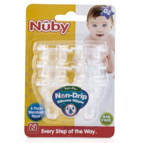 Nuby Non Drip Anti-Colic Vari Flow Silicone Nipples Delivery Near Me ...