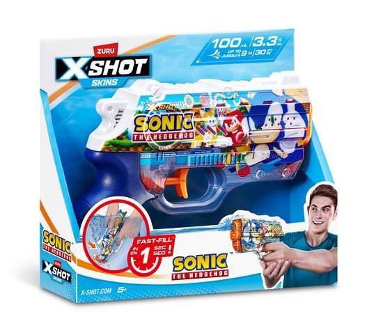 ZURU X-Shot Nano Sonic the Hedgehog Fast-Fill Water Blaster 100 ml ...