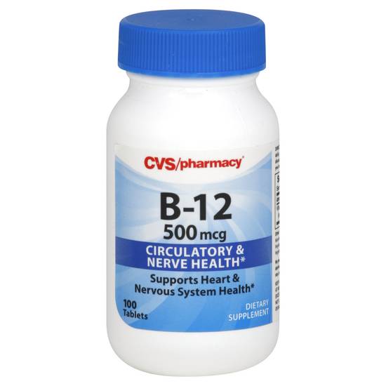 Cvs Pharmacy B-12 500 Mcg Circulatory & Nerve Health Tablets | Delivery ...