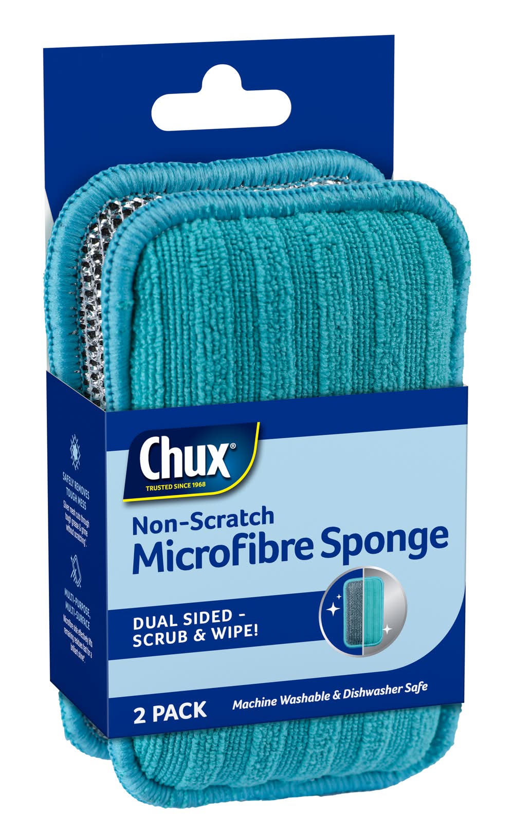 Chux Non-Scratch Microfibre Dual Sided-Scrub & Wipe Sponge Delivery ...