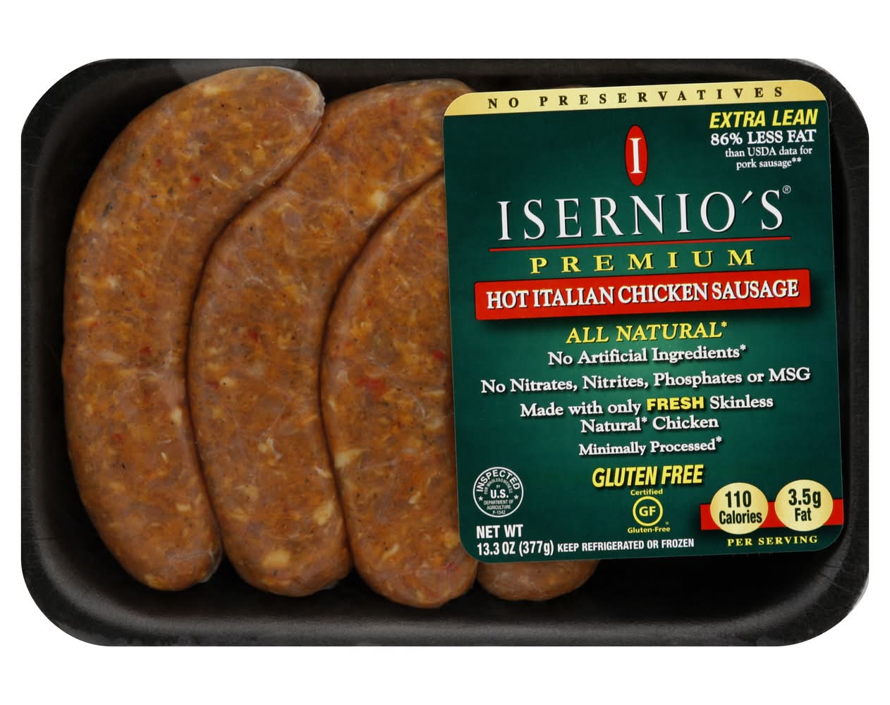 Isernio's Hot Italian Chicken Sausage (13.3 oz) | Delivery Near You ...