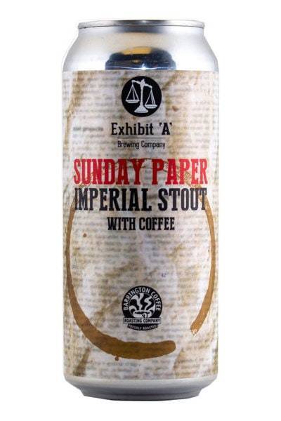 Exhibit 'A' Sunday Paper Imperial Stout (4x 16oz cans) | Delivery Near ...