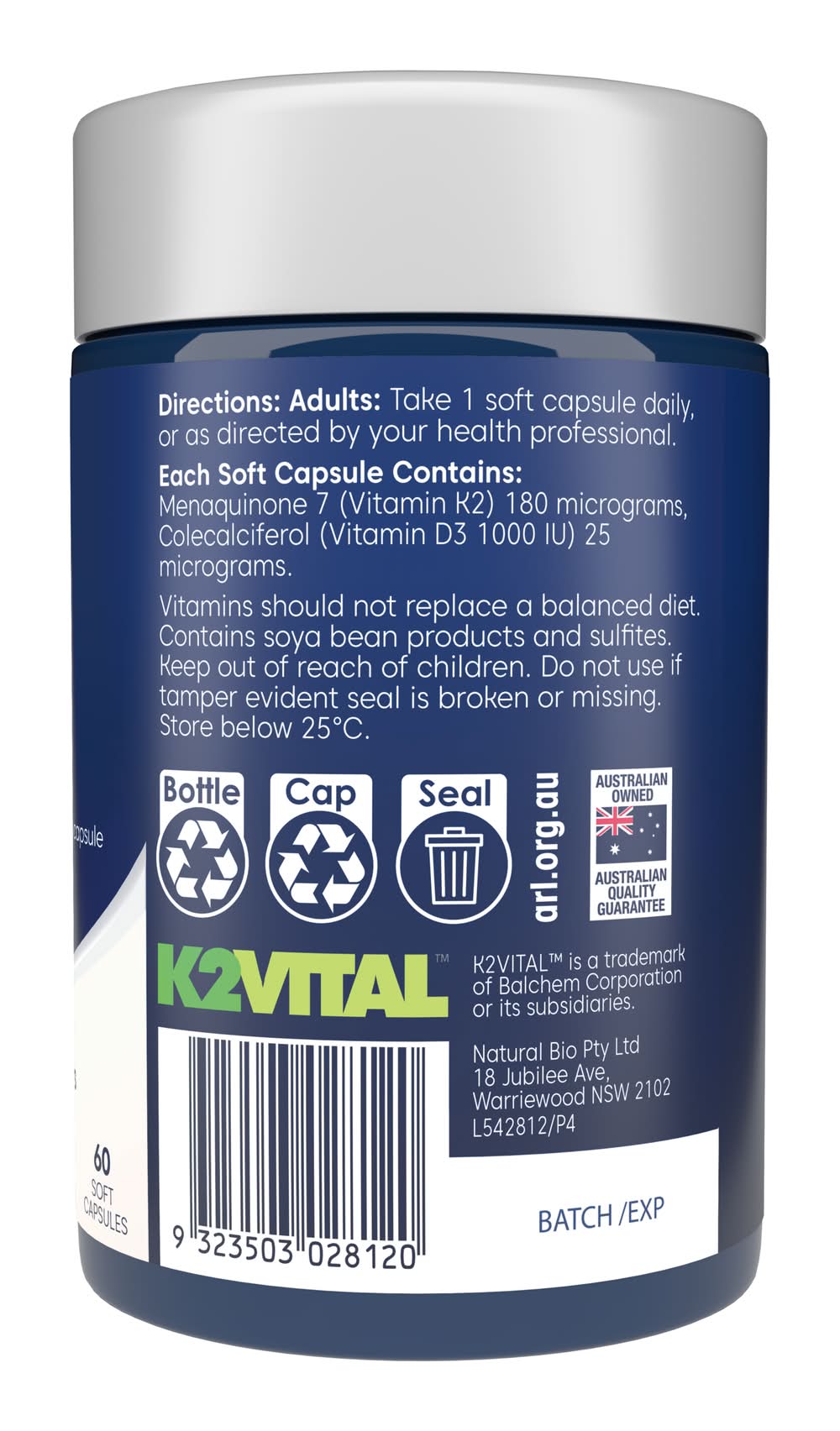 Bioglan Vitamin K2 + D3 Cardiovascular Health Capsules Delivery Near Me ...