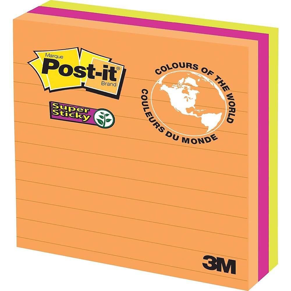 Post-It Super Sticky Notes, Rio De Janeiro Collection, 4" X 4", 90 ...