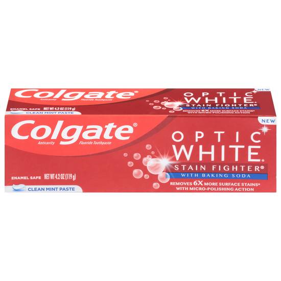 Colgate Optic White Stain Fighter Clean Mint Toothpaste (4.2 oz ...