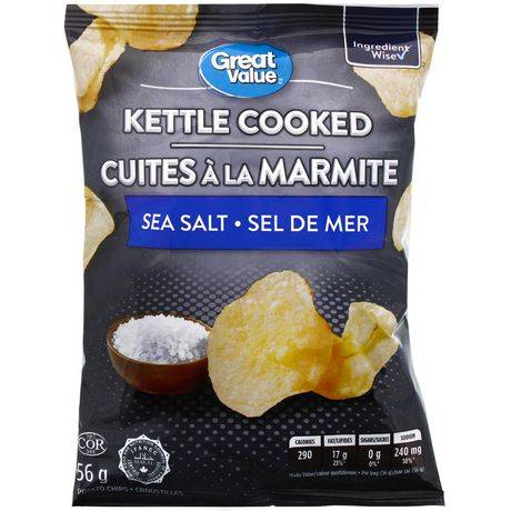 Great Value Kettle Cooked Sea Salt Potato Chips Delivery Near Me ...