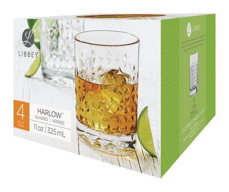 Libbey Just Indulge Vintage Modern Harlow Rocks Glasses (11 oz/325 ml ...