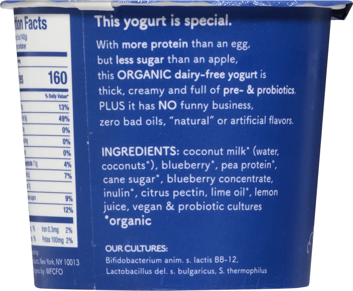 Cocojune Organic Greek Style Cultured Coconut Yogurt, Blueberry ...