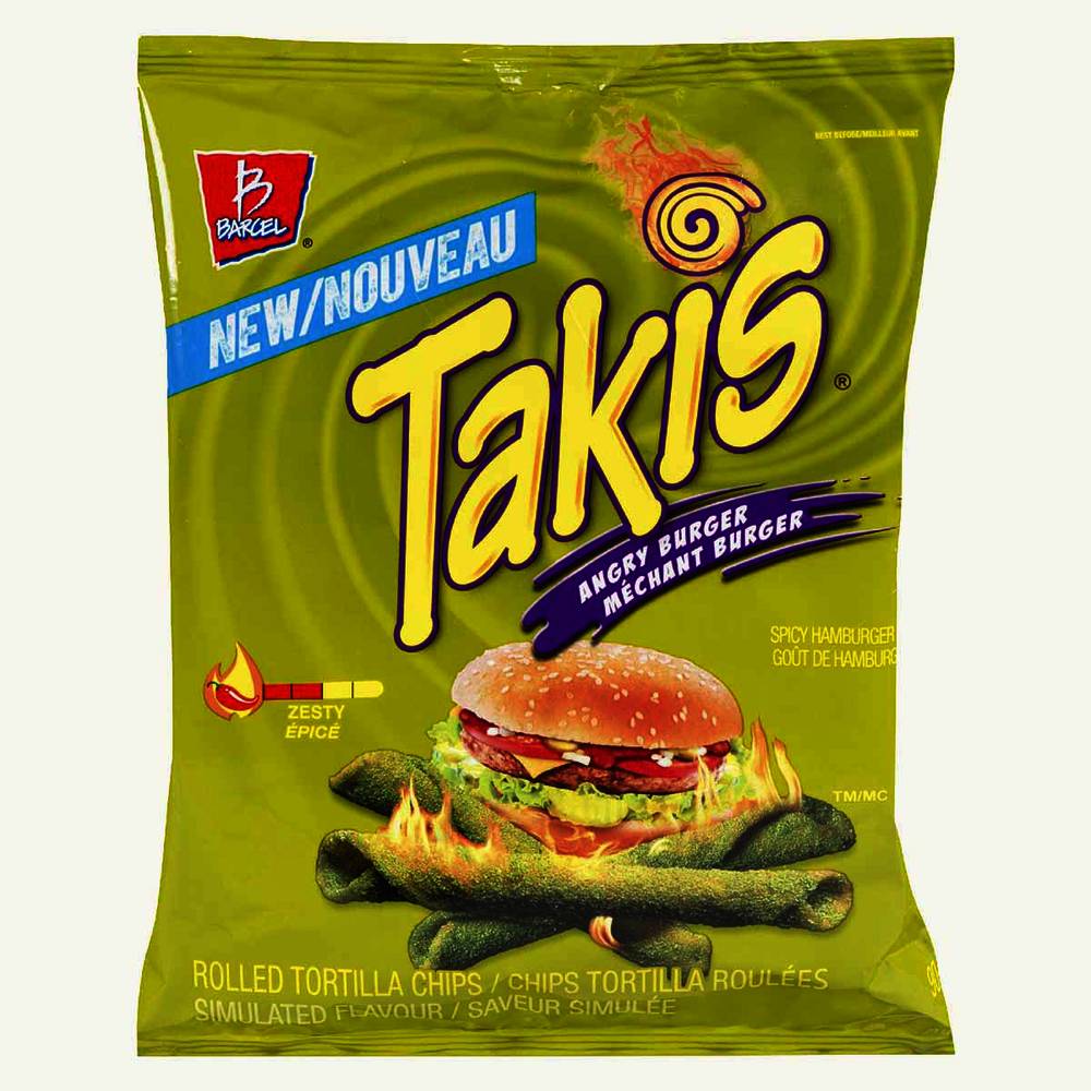 Takis Angry Burger Spicy Hamburger Flavour Rolled Tortilla Chips ...