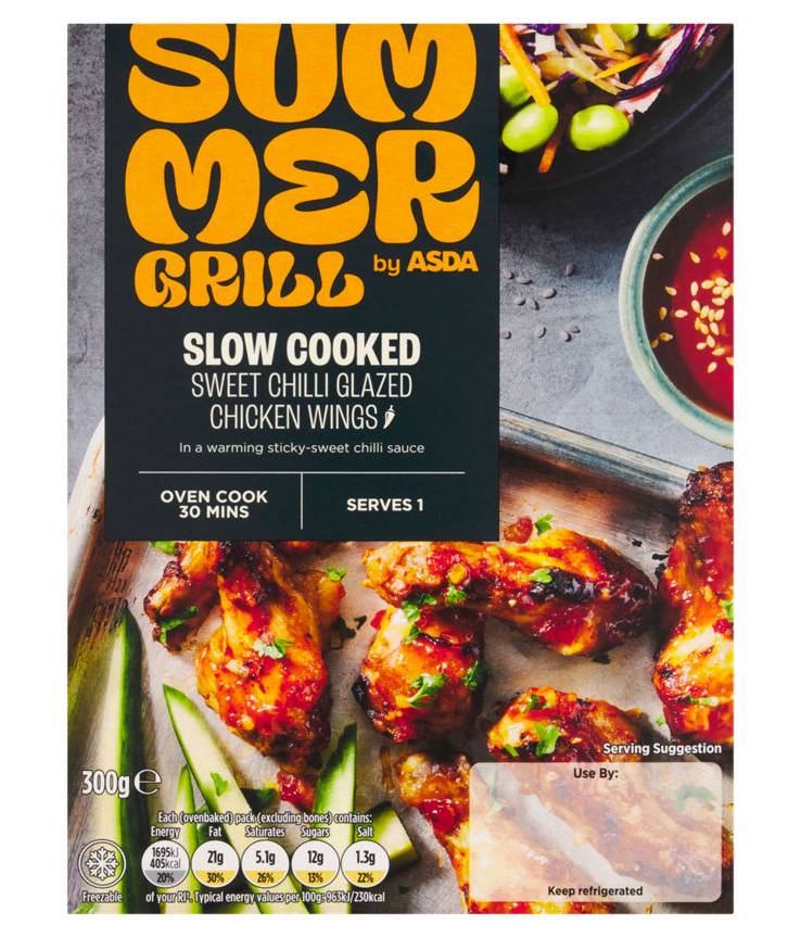 ASDA Summer Grill Slow Cooked Sweet Chilli Glazed Chicken Wings ...