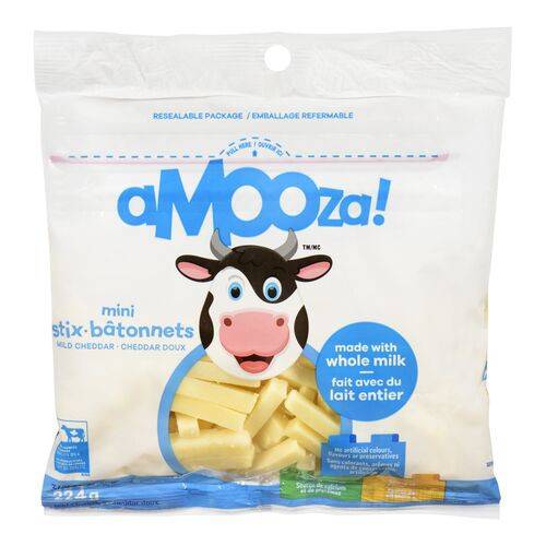 Amooza mini cheddar doux (250 ml) - mini mild cheddar stix (224 g ...