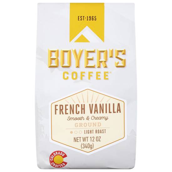 Boyer's Coffee Light Roast French Vanilla Ground Coffee (12 oz ...