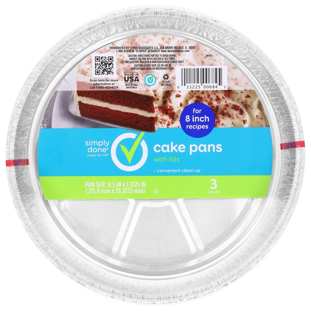 Simply Done Cake Pans With Lids (3 ct) | Postmates