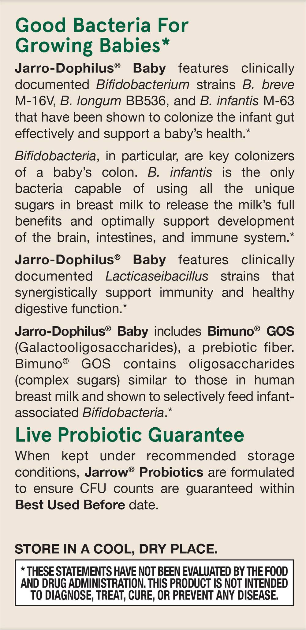 Jarrow Formulas Jarro-Dophilus Baby + Gos - Powder - Supports ...