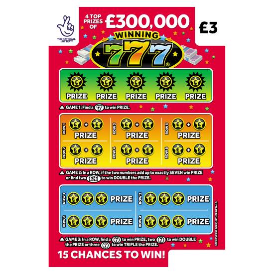National Lottery Winning 777 Scratchcard Game Delivery Near Me | Order ...