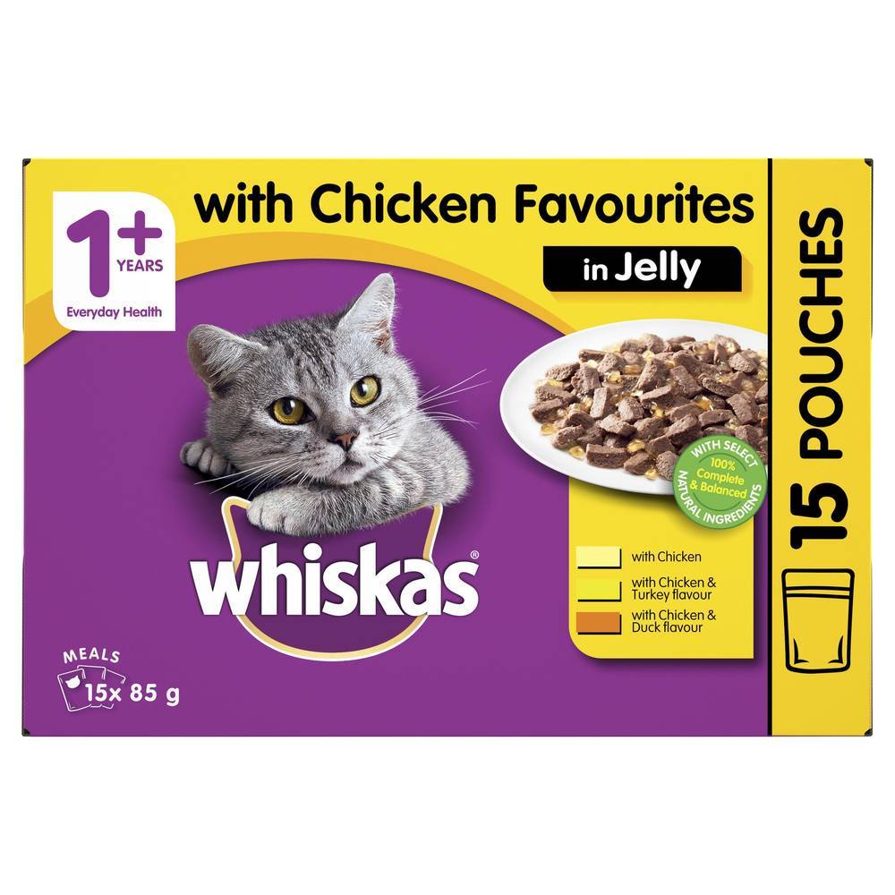 Whiskas 1+ Wet Cat Food With Chicken Favourites in Jelly Delivery Near ...