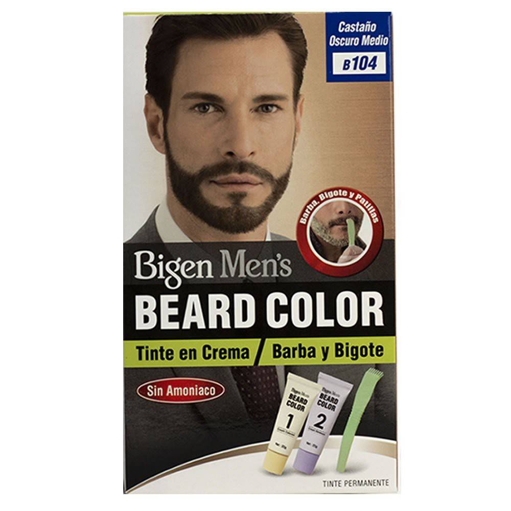 Bigen Men's Tinte para barba y bigote castaño oscuro medio b104 ...