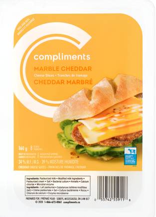 Compliments Fromage en tranché cheddar marbré - sliced marbled cheddar ...