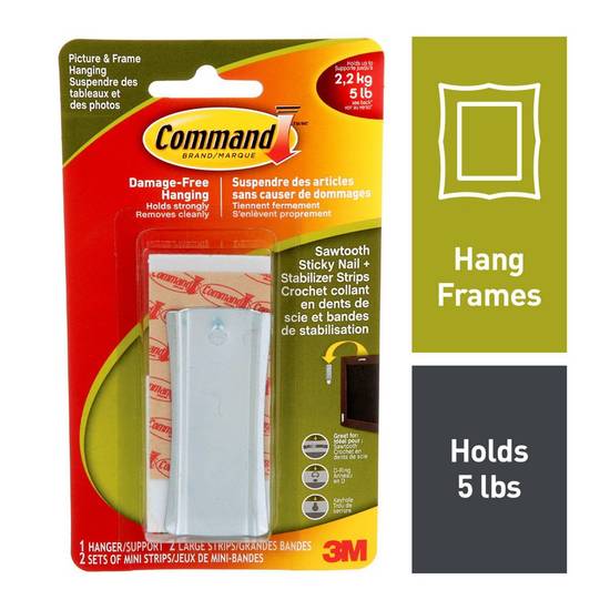 Command Sticky Nail Sawtooth Hanger Strips 17047-ef (6 units ...