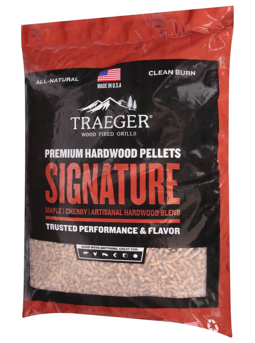 Traeger Signature Blend Hickory Maple Cherry Hardwood Pellets | Postmates