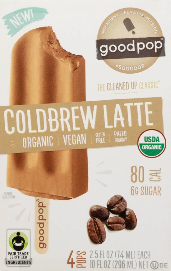 Good Pop Cold Brew Latte Vegan Gluten Free Pops | Delivery Near You ...