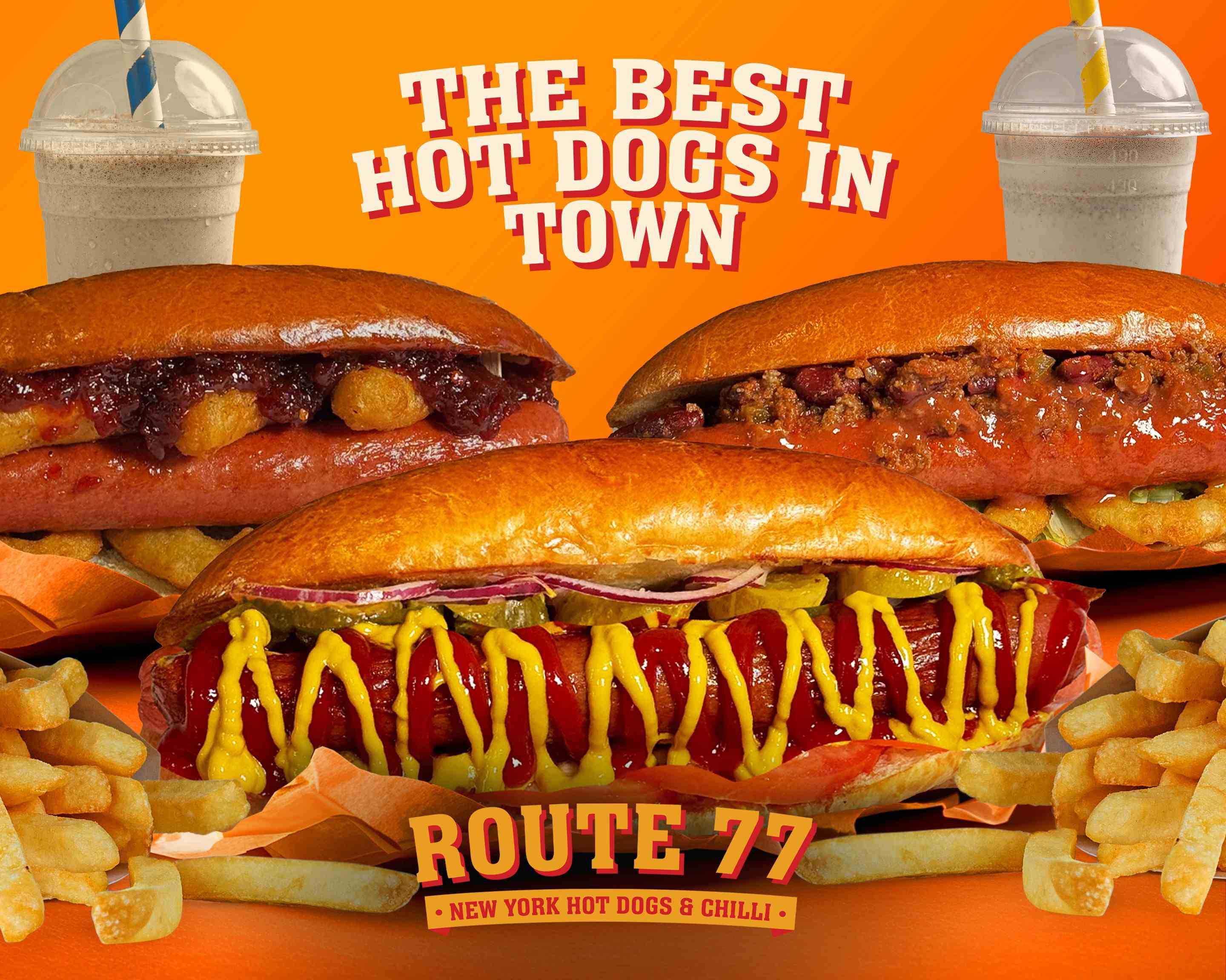 Route 77 Beef Hot Dogs Menu - Takeaway in London | Delivery menu ...