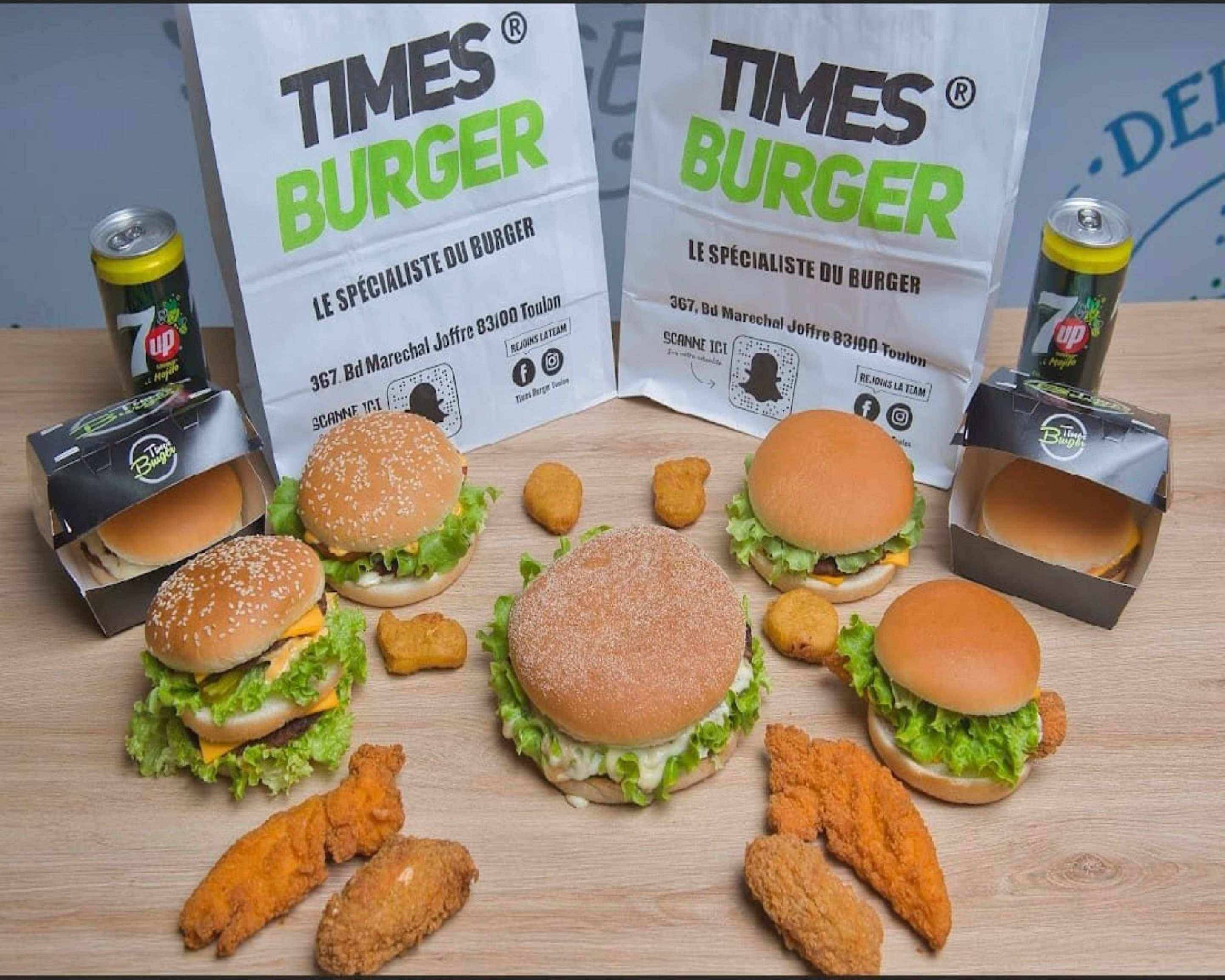 Livraison Times Burger - Saint Raphael à Toulon - Menu et prix | Uber Eats