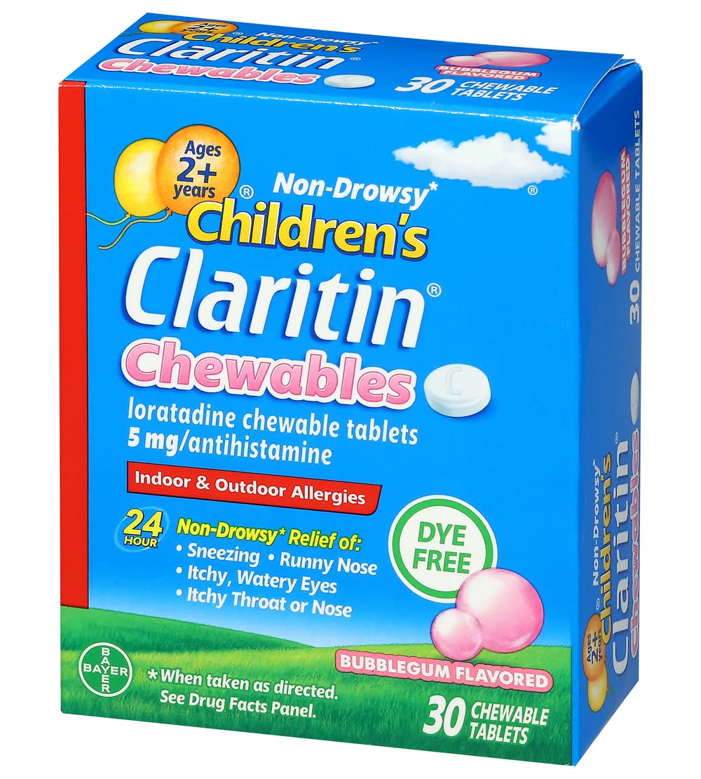 Children's Claritin Oratadine Allergy Relief 24 Hour Non-Drowsy Bubble ...