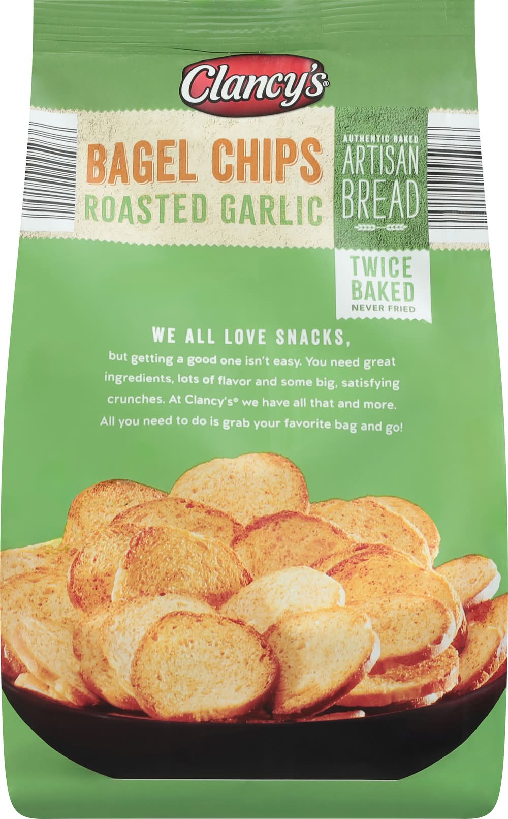 Clancy's Bagel Chips, Roasted Garlic (6 oz) | Postmates