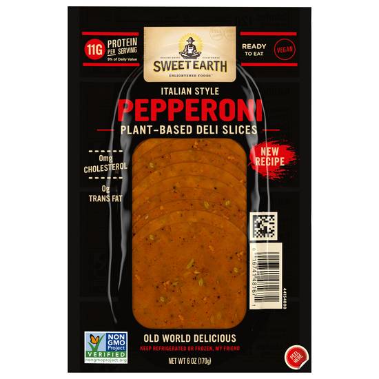 Sweet Earth Plant-Based Italian Style Pepperoni Deli Slices (6 oz ...