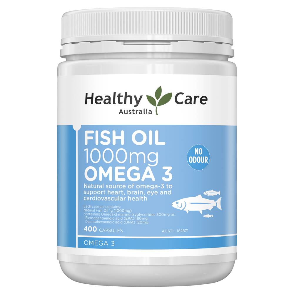 Healthy Care Premium Fish Oil 1000mg Omega 3 Capsules Delivery Near Me ...