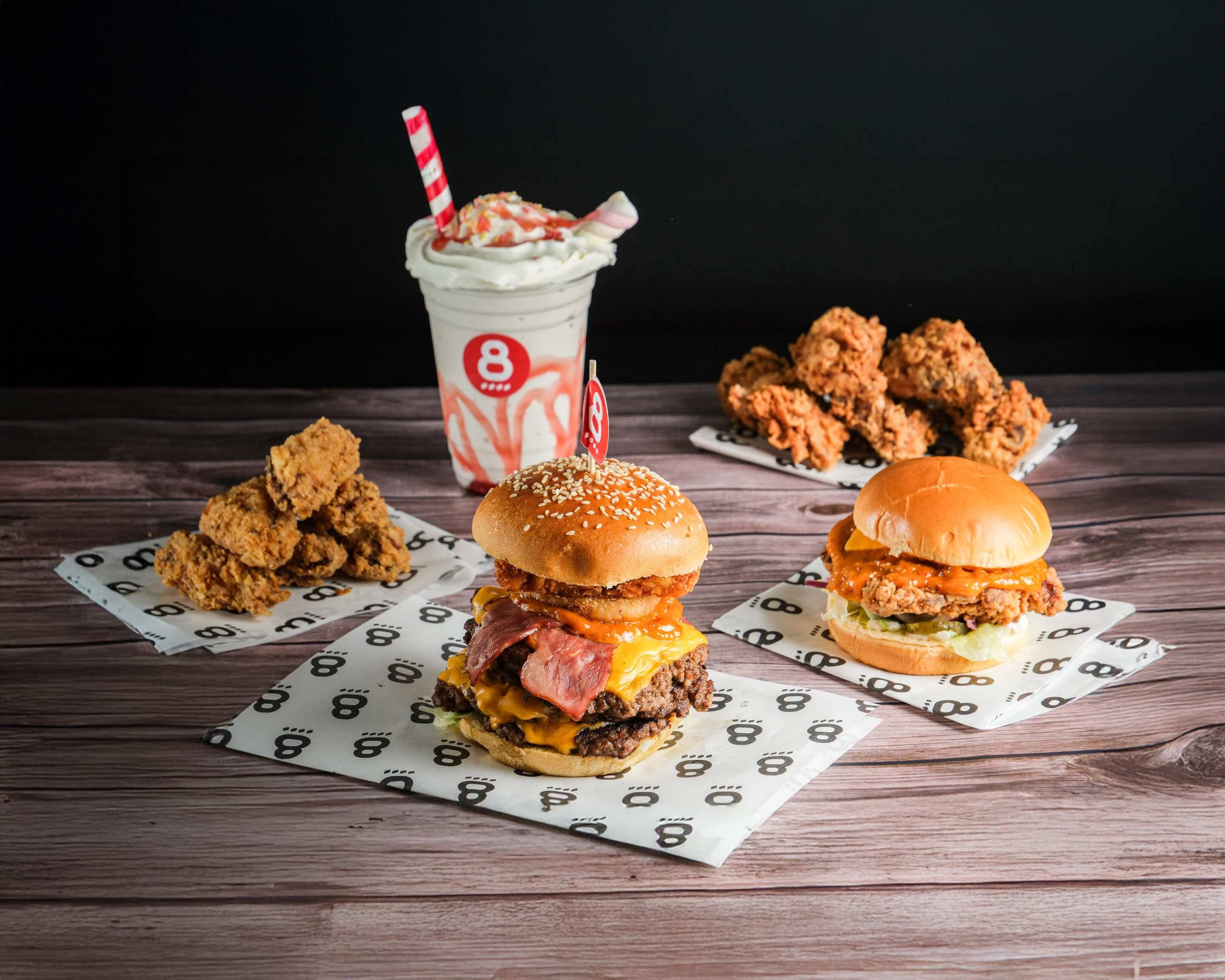 No.8 Burgers & Shakes Menu & Prices - Norwich Delivery - Order with ...