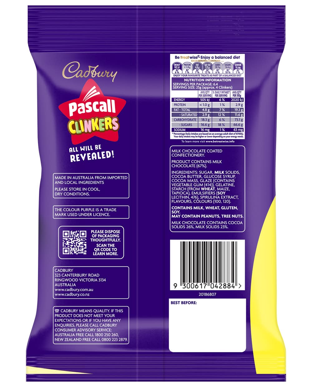 Order Cadbury Pascall Clinkers Milk Chocolate Candy – Trick-or-Treat ...