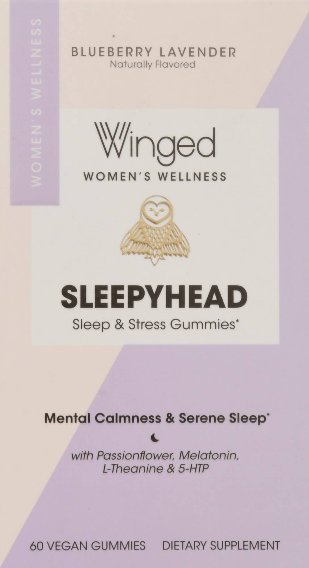 Winged Sleepyhead Sleep & Stress Vegan Gummies, Blueberry Lavender (9.7 ...